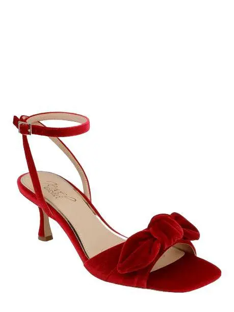 Badgley Mischka Emeli Ankle Strap Sandal - Red Velvet