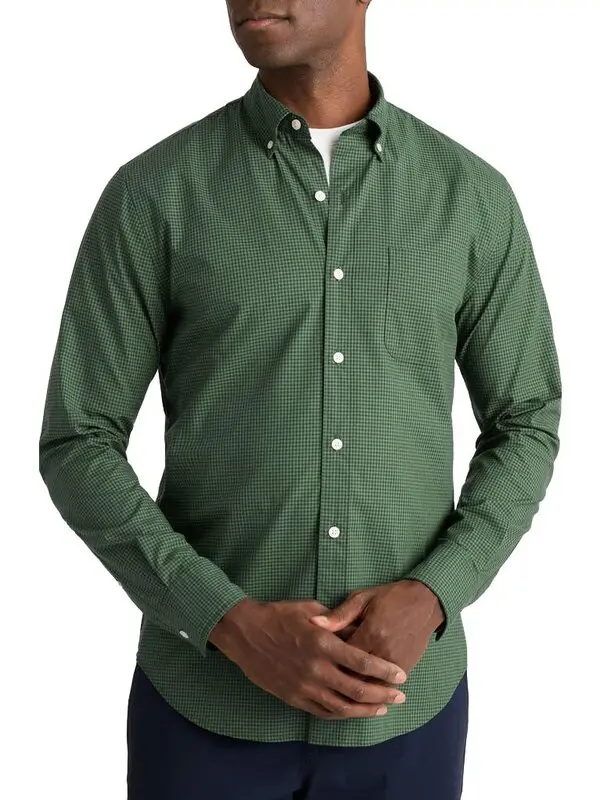 Bonobos Everyday Slim Fit Microcheck Stretch Cotton Button-down Shirt - Fren Check Green