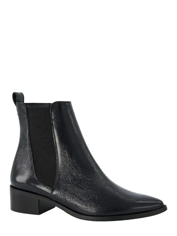 Paul Green Celina Pointed Toe Bootie - Black Crinkled Patent