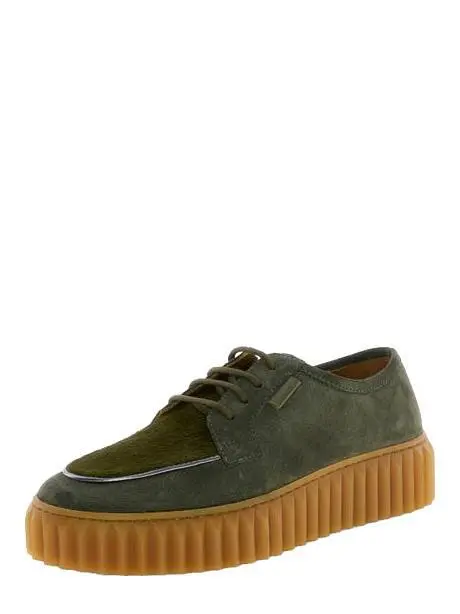 VOILE BLANCHE Londoner Calf Hair Platform Derby - Green