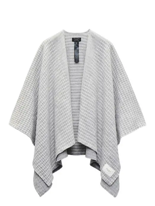 Rag & Bone Joni Recycled Wool Blend Waffle Poncho - Grey