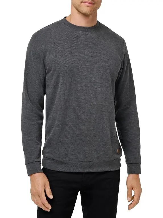 Travis Mathew Cloud Long Sleeve T-shirt - Heather Black