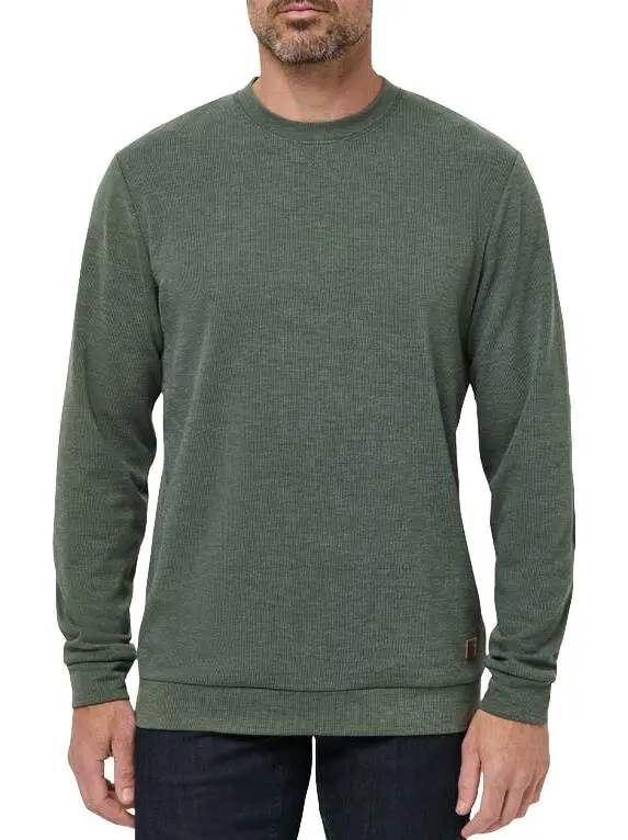 Travis Mathew Cloud Long Sleeve T-shirt - Heather Dark Olive