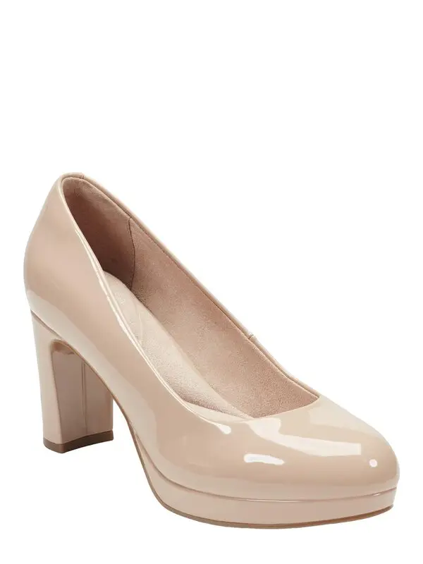 Rockport Platform Block Heel Pumps - Medium Natural