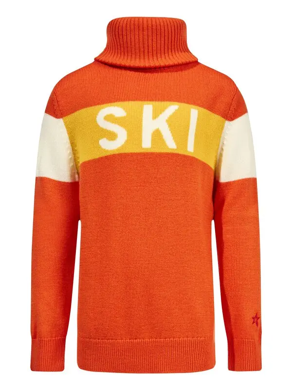 Perfect Moment Ski Merino Wool Turtleneck - Orange