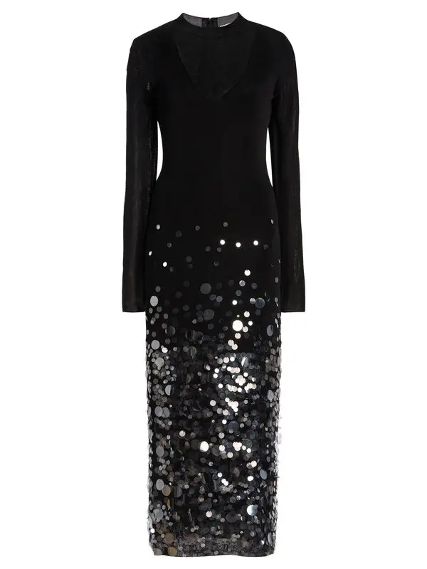 Carolina Herrera Paillette-embellished Knit Midi Dress - Black