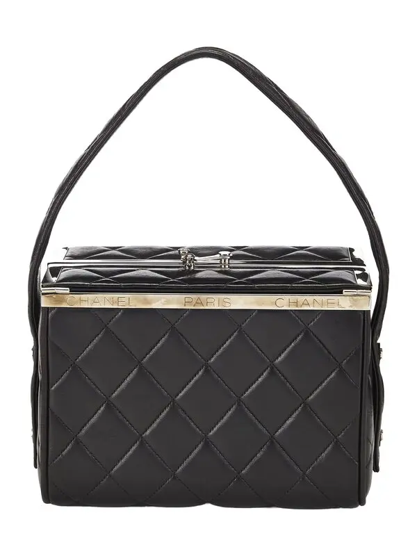 Chanel Quilted Lambskin Box Vanity - Black