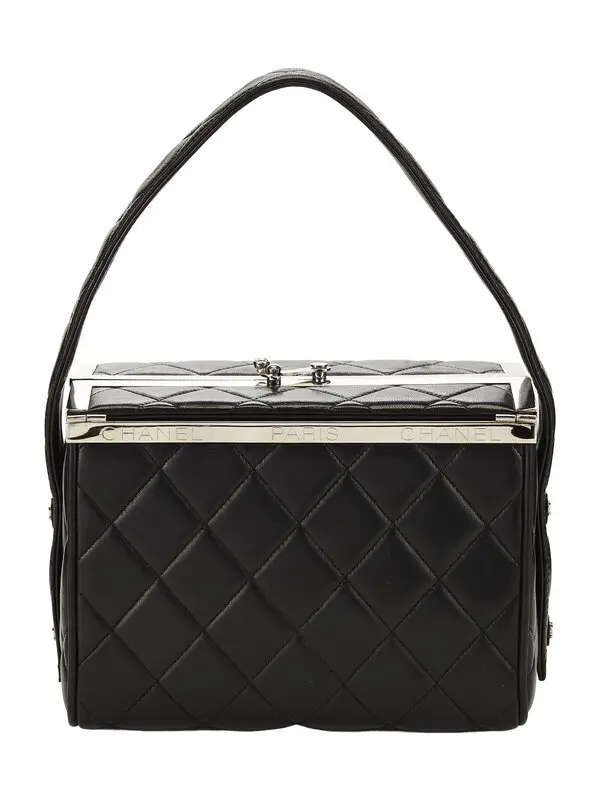 Chanel Quilted Lambskin Box Vanity - Black