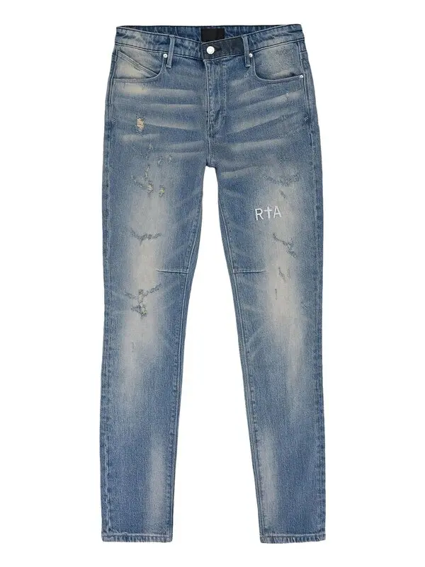 RtA Light Wash Distressed Skinny Jeans - Blue