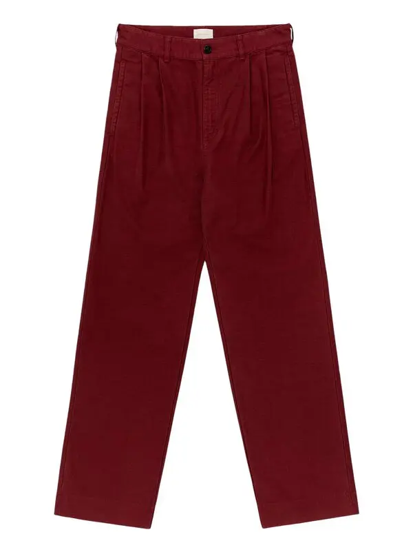 Aimé Leon Dore Garment Dyed Double Pleated Pant - Red