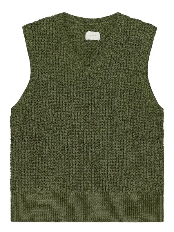 Aimé Leon Dore Waffle V-neck Sweater Vest - Green
