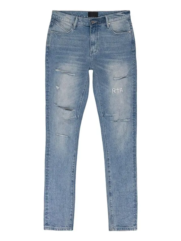 RtA Faded Distressed Skinny Jeans - Blue
