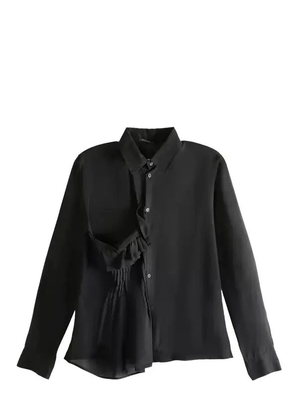 Yohji Yamamoto Pleated Ruffle Shirt - Black
