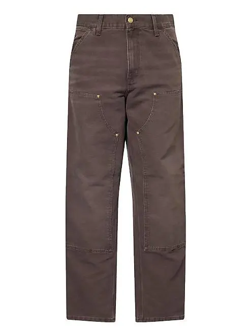 Carhartt Work In Progress Double-knee Straight-leg Cotton Trousers - Tobacco