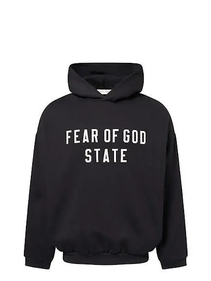 Fear Of God 90s Oversized-fit Cotton-jersey Hoody - Jet Black