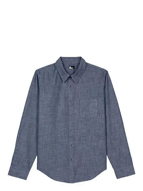 The Kooples Yoke-detail Patch-pocket Denim Shirt - Blue Electric