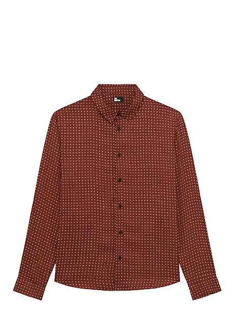 The Kooples Polka-dot Regular-fit Woven Shirt - Red Berry / Light Beige