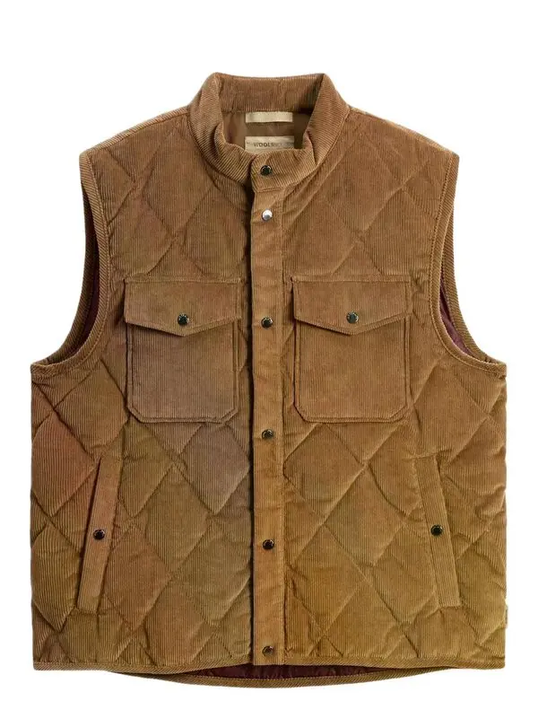 Woolrich Corduroy Quilted Gilet - Brown