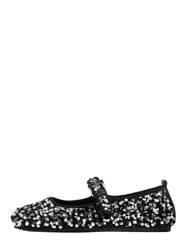 Bimba Y Lola Sequin-embellished Ballet Flats - Black
