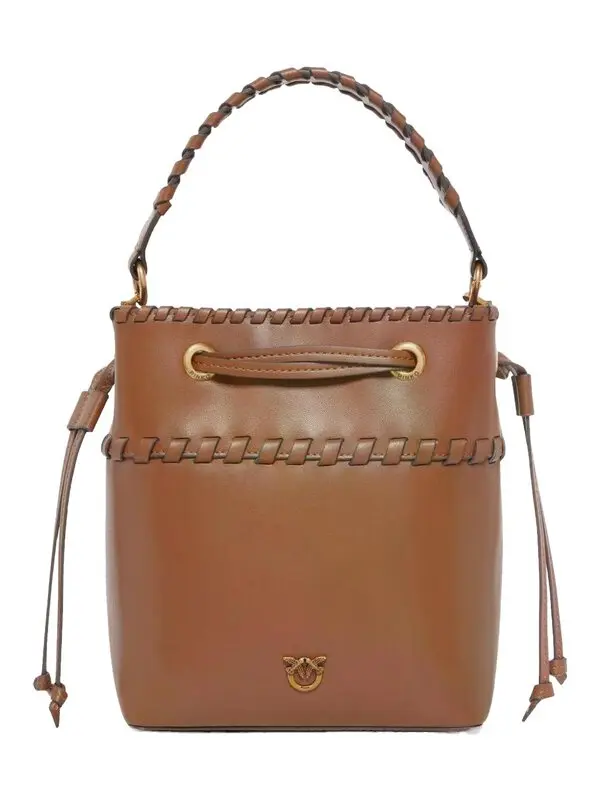 Pinko Leather Bucket Bag - Brown