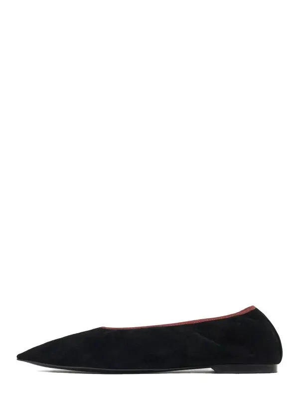 Bimba Y Lola Pointed-toe Suede Flat Pumps - Black