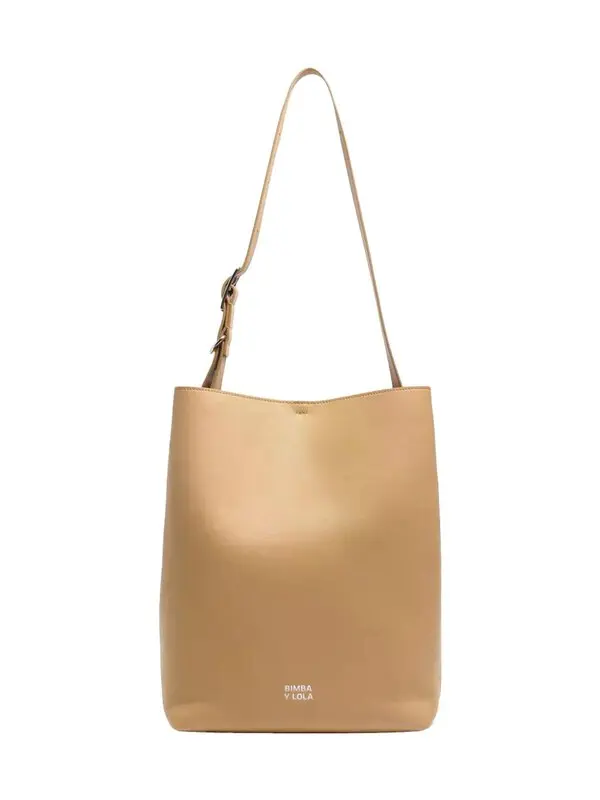 Bimba Y Lola Large Carlino Leather Shoulder Bag - Neutrals