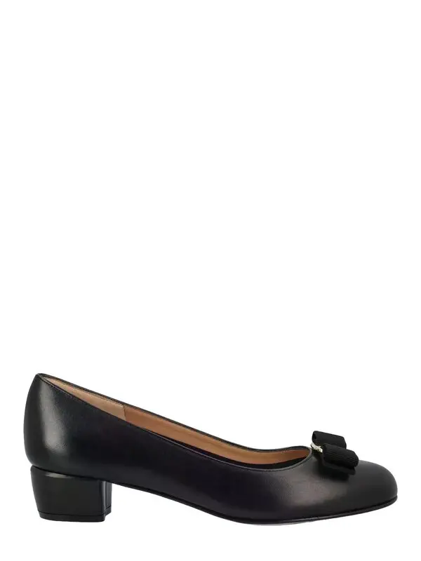 FERRAGAMO 60mm Vara Grosgrain-bow Low-heel Pumps - Black
