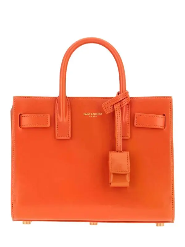 Saint Laurent Leather Top-handle Tote Bag - Orange