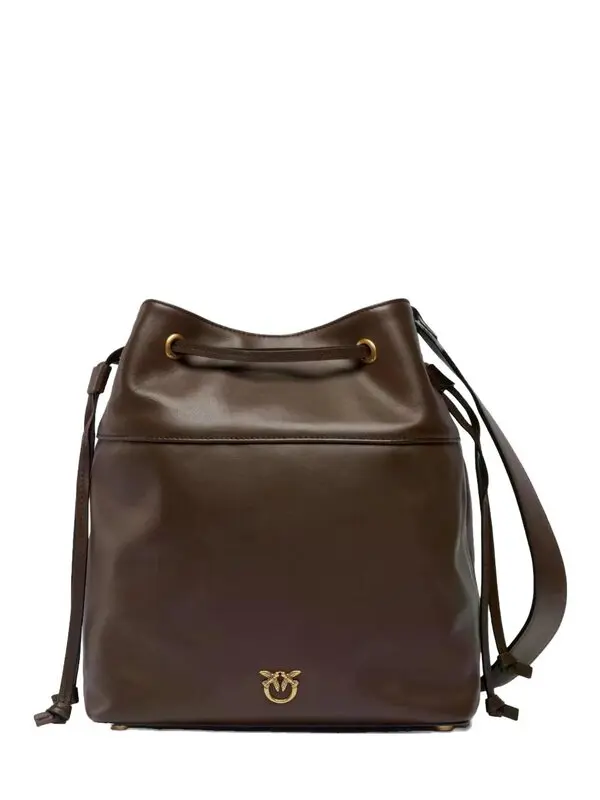 Pinko Leather Bucket Bag - Brown