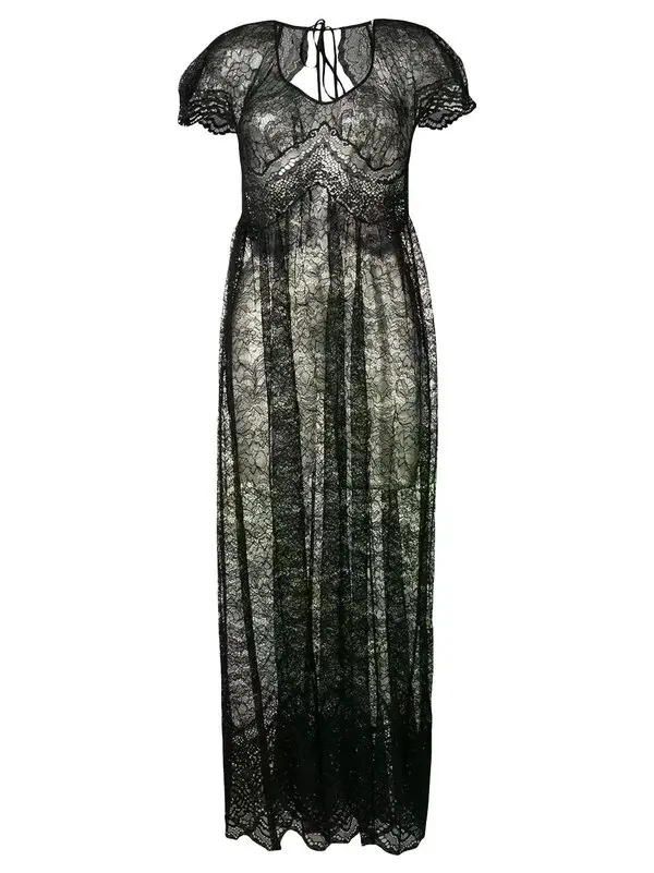 Rabanne Lace Maxi Dress - Black