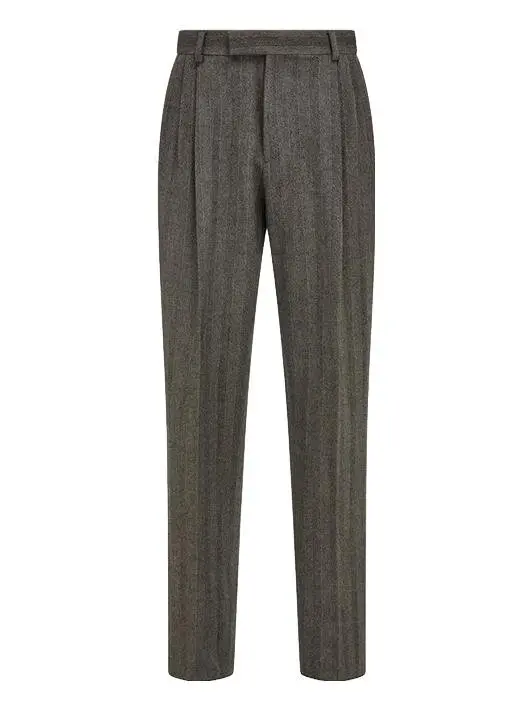 FERRAGAMO Chevron Tailored Trousers - Red