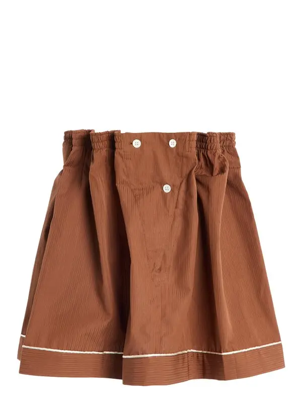 Prada Pinstriped Mini Skirt - Brown