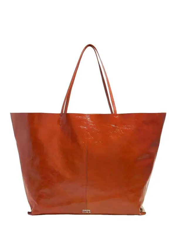 Bimba Y Lola Leather Maxi Tote Bag - Orange