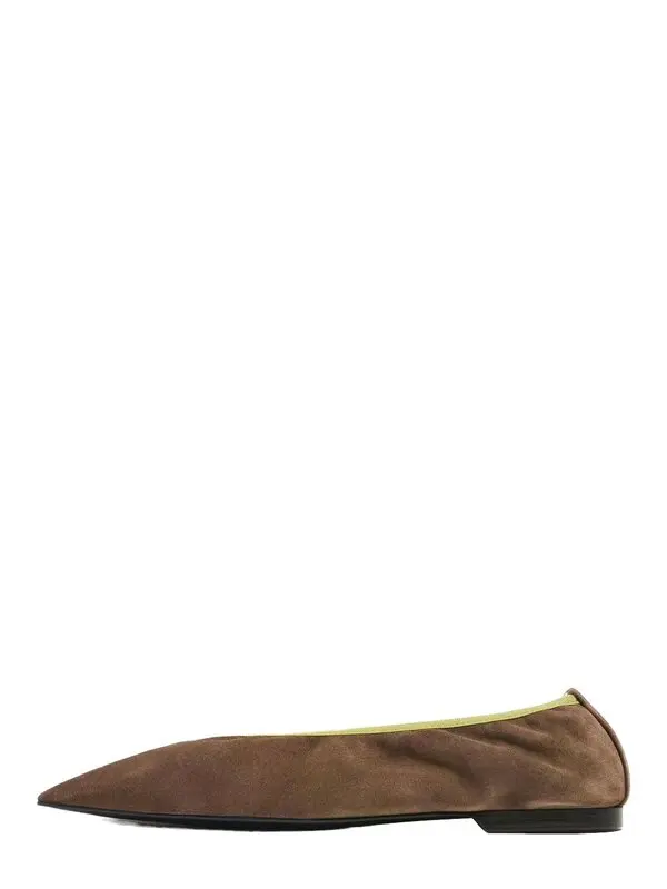 Bimba Y Lola Suede Pointed-toe Flat Pumps - Brown