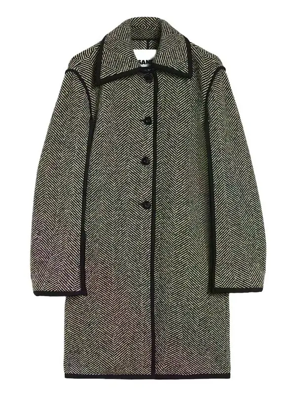 JIL SANDER Herringbone Coat - Grey