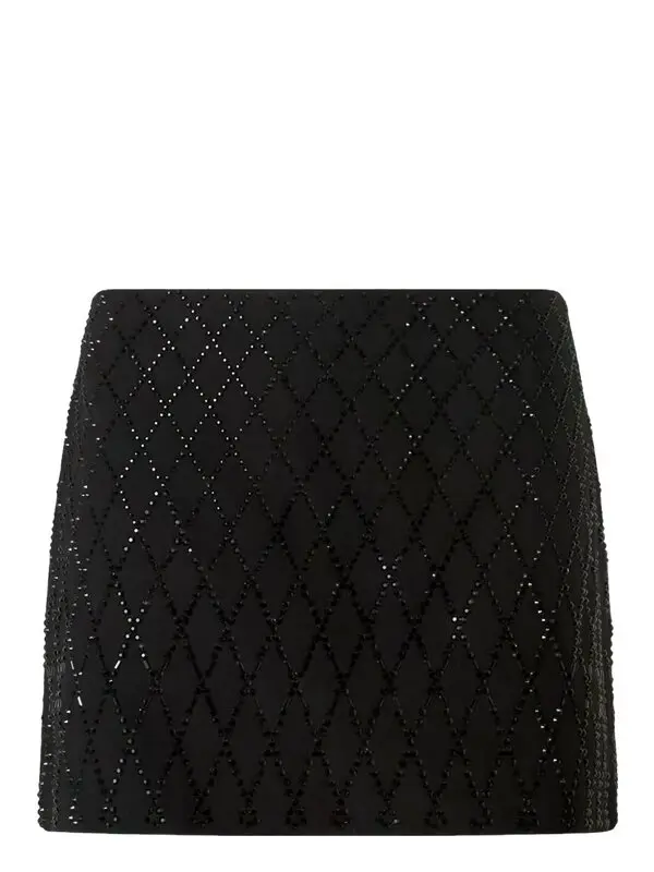 Pinko Rhinestone-embellished Fitted Skirt - Black