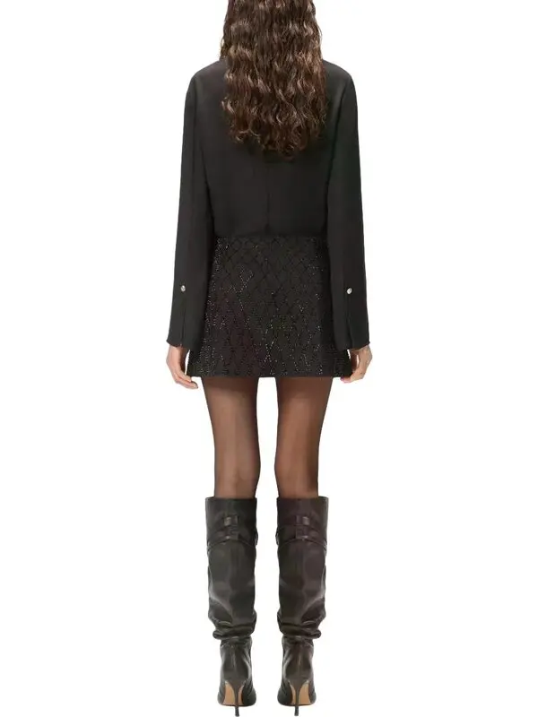 Pinko Rhinestone-embellished Fitted Skirt - Black