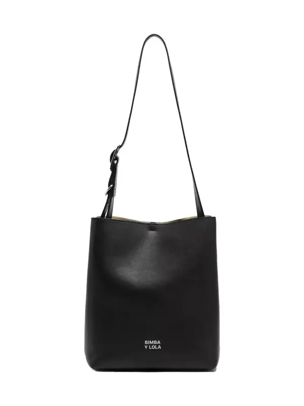 Bimba Y Lola Leather Carlino Shoulder Bag - Black