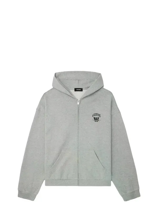 We11Done Logo Zip-up Hoodie - Grey