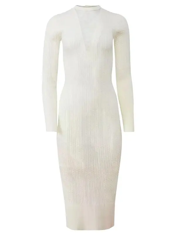 Fleur Du Mal Quinn Cable-knit Midi Dress - Neutrals