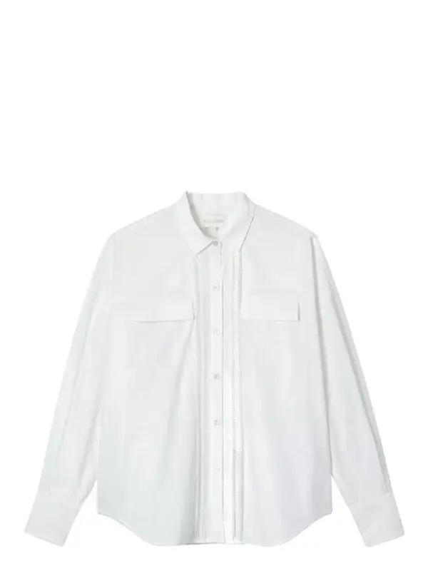 SHUSHU/TONG Front-inserts Cotton Shirt - White