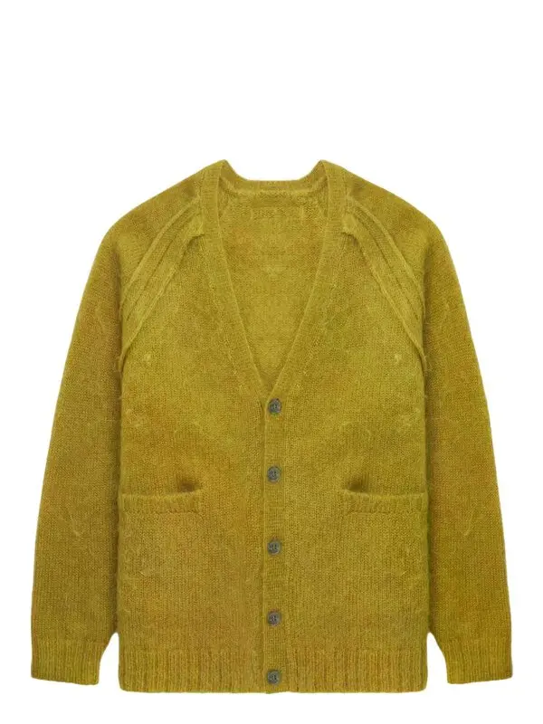 UNDERCOVERISM Patch Pocket V-neck Cardigan - Yellow