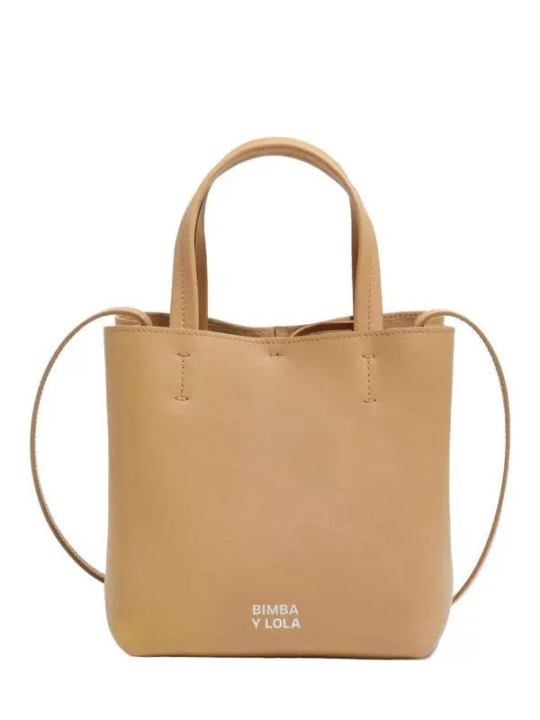 Bimba Y Lola Small Leather Tote Bag - Neutrals