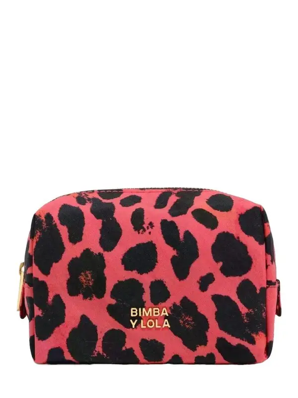 Bimba Y Lola Leopard Print Makeup Bag - Pink