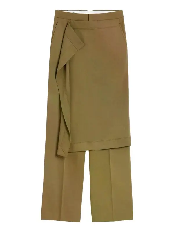Ami Draped Wool Trousers - Green