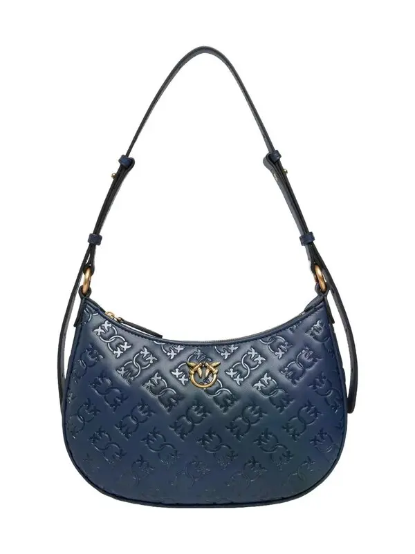 Pinko Debossed Logo Half-moon Shoulder Bag - Blue