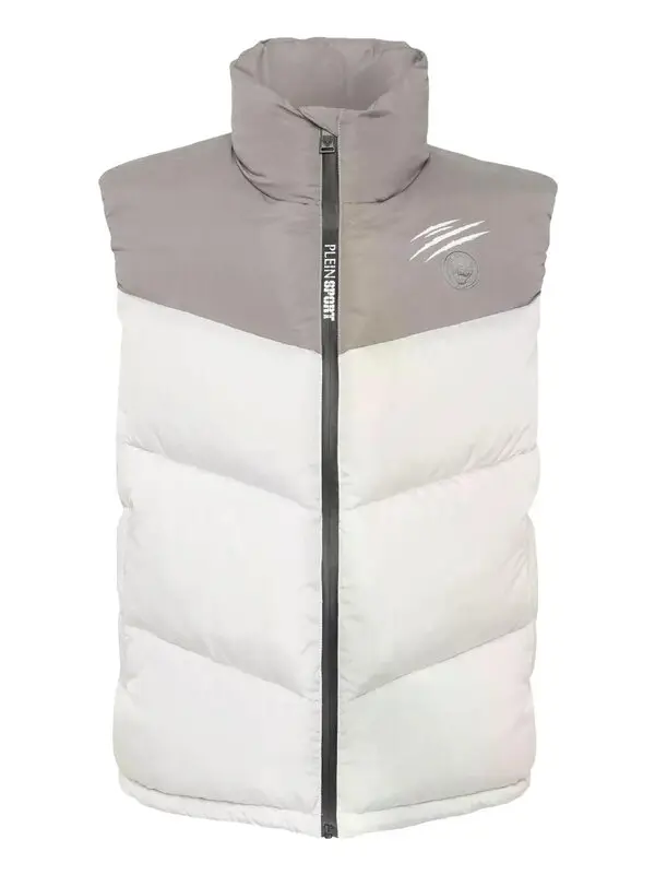 PLEIN SPORT Quilted Logo Gilet - Grey