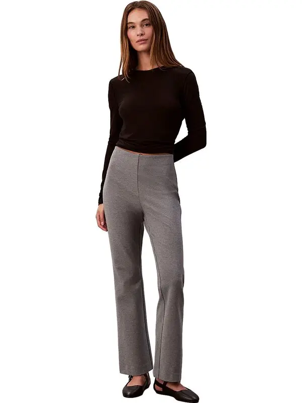 Calvin Klein Ponte Slim Flared Pants - Grey Heather