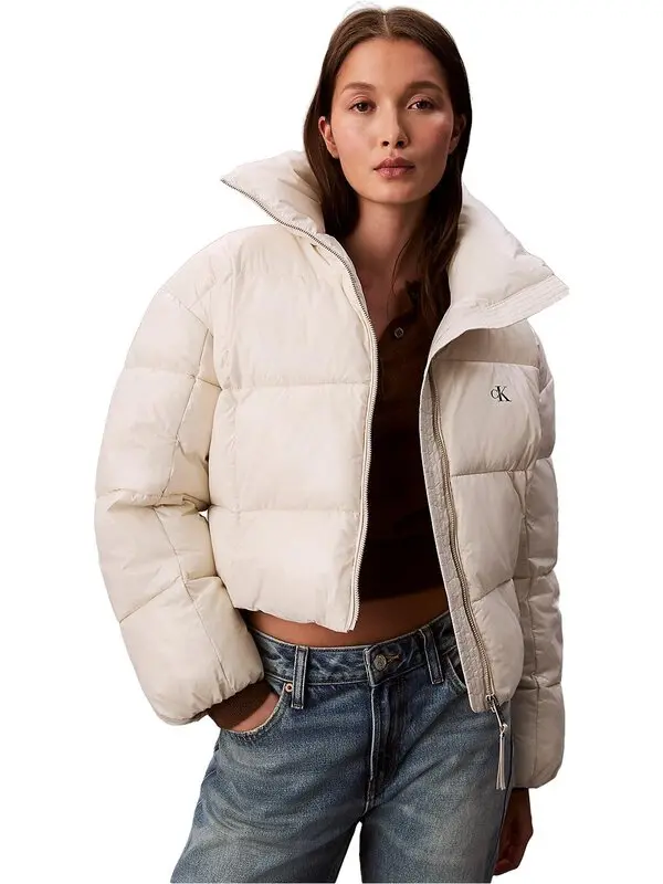 Calvin Klein Shine Puffer Jacket - Chalk