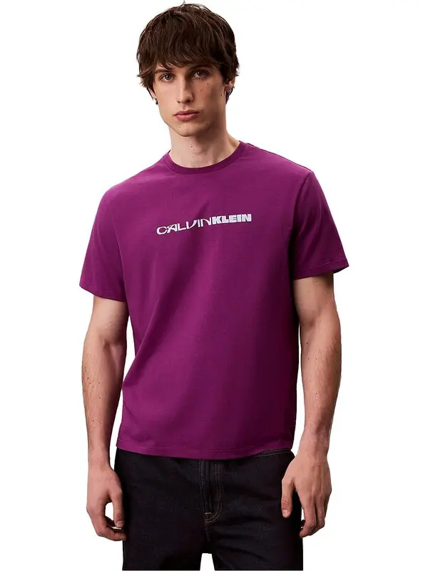 Calvin Klein Bold Logo Graphic Relaxed T-shirt - Purple Phlox
